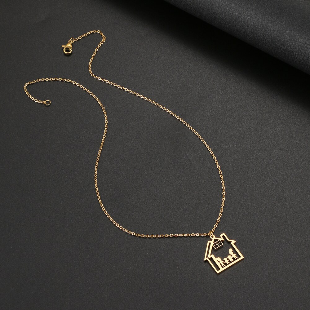 Stainless Steel Necklaces Family Of Four Affection... – Grandado