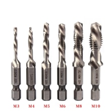 Titanium Plated Hex Shank HSS Screw Thread Metric ... – Vicedeal