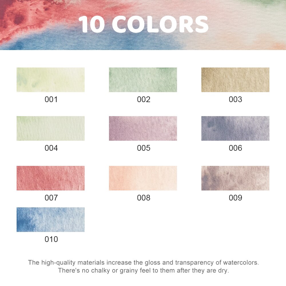 Super Vision Watercolor Paint 10 Colors 8ml Tube S... – Grandado