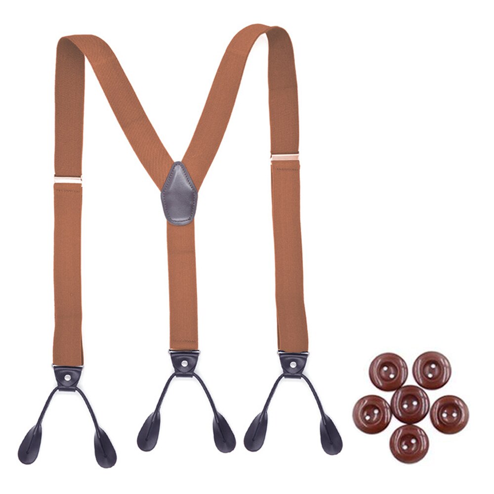 Men's Button End Leather Suspenders Y-Back Hea... – Grandado