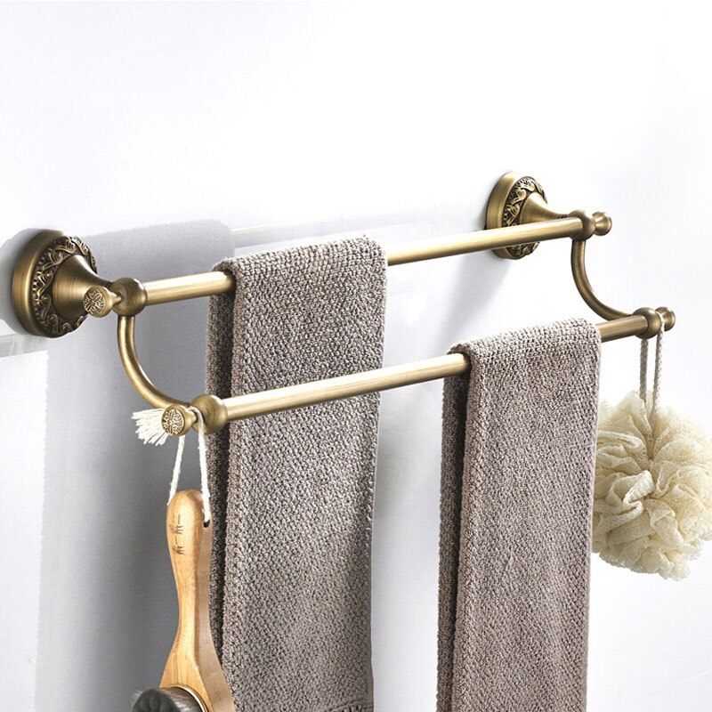 ZOTOBON Bathroom Towel Shelf Antique Brass Double ... – Vicedeal