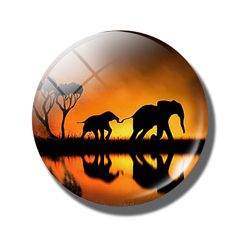 African Sunset Elephant fridge magnet souvenir Ani... – Grandado