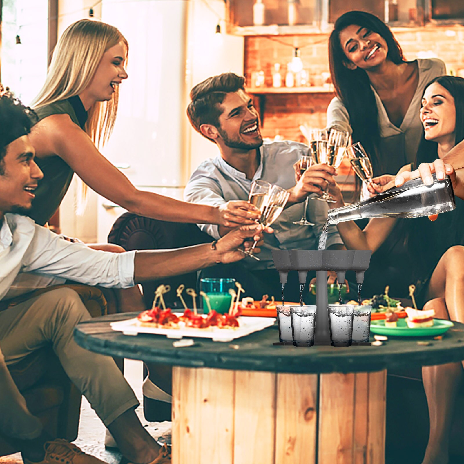 6 Shot Glass Dispenser Holder Wine Quick Filling T... – Grandado