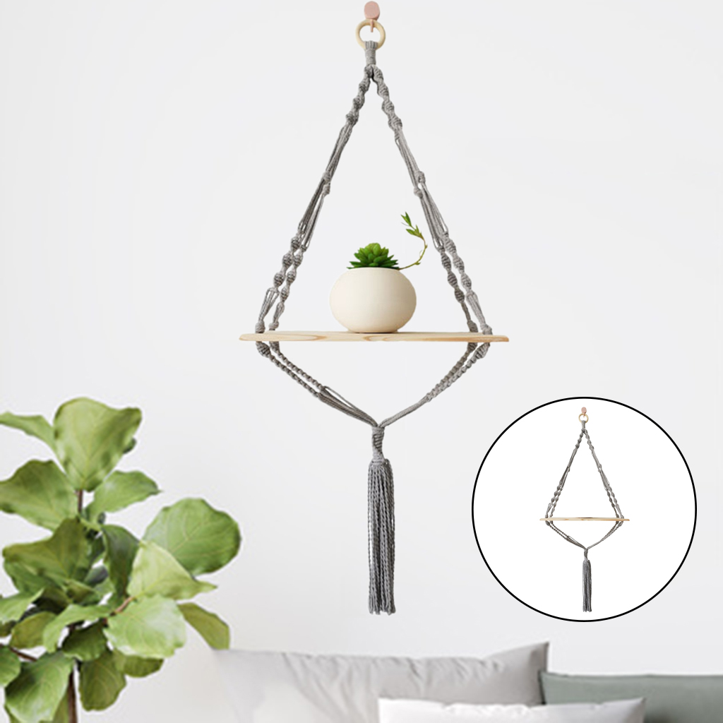 Macrame appeso a parete fioriera vaso da fiori pia... – Grandado