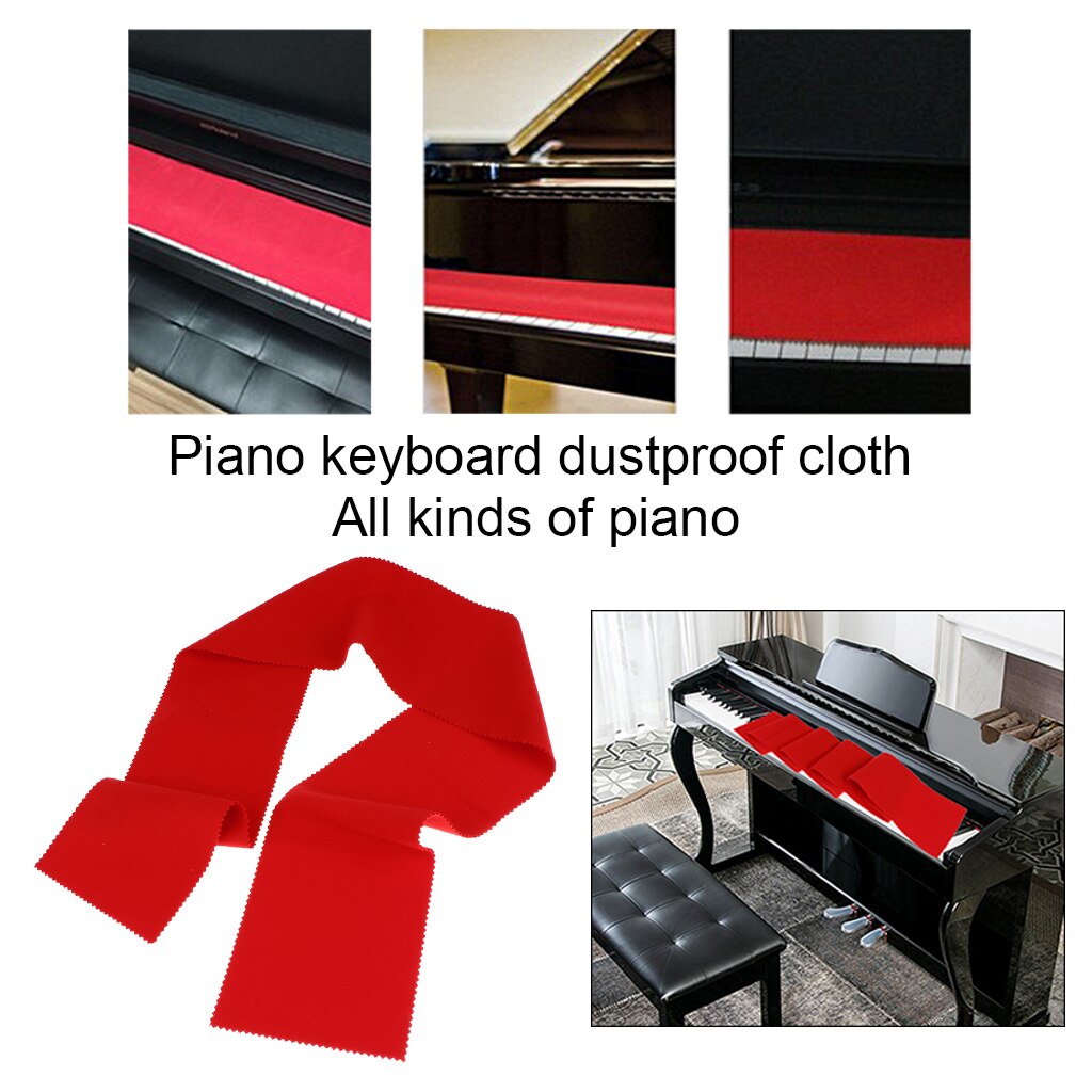 Red Felt Piano Key Cover Keyboard Dust Cover Music... – Grandado