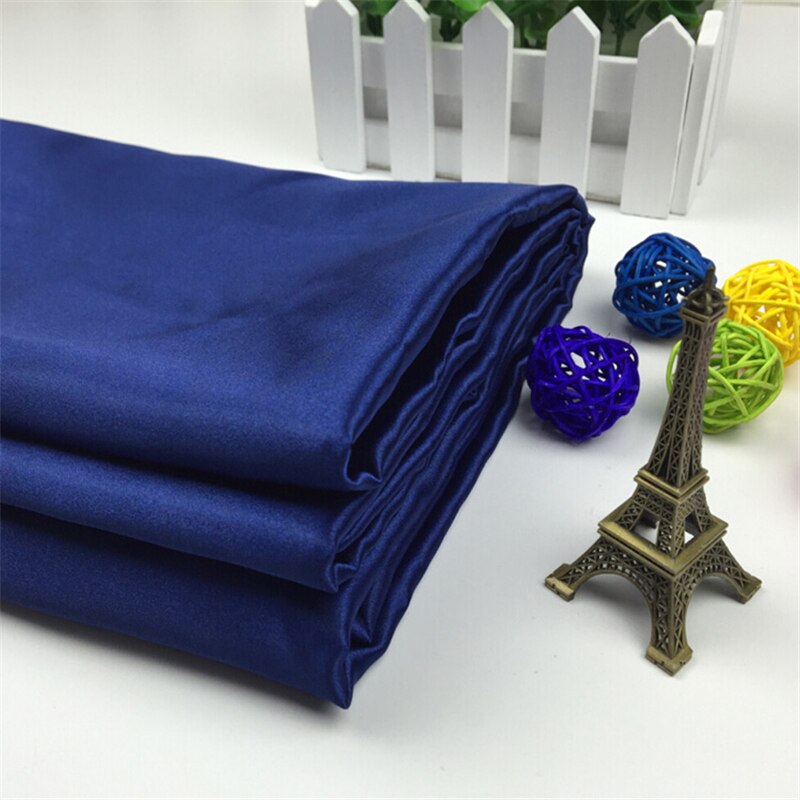 150cm Width 100% Polyester Navy Blue Satin Fabric ... – Grandado