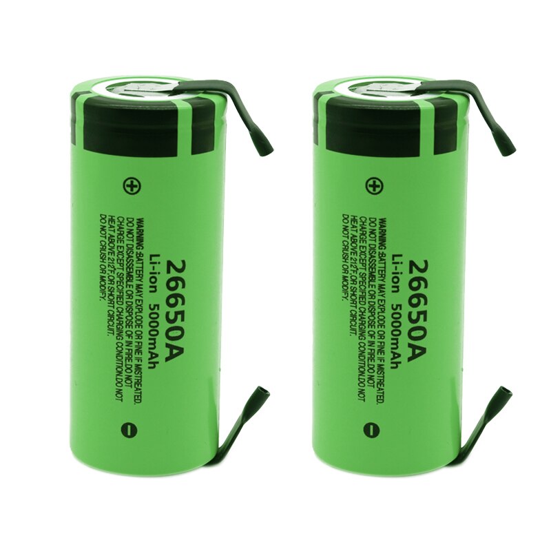 3.7v 26650 batteri 5000 mah genopladeligt li-ion b... – Grandado
