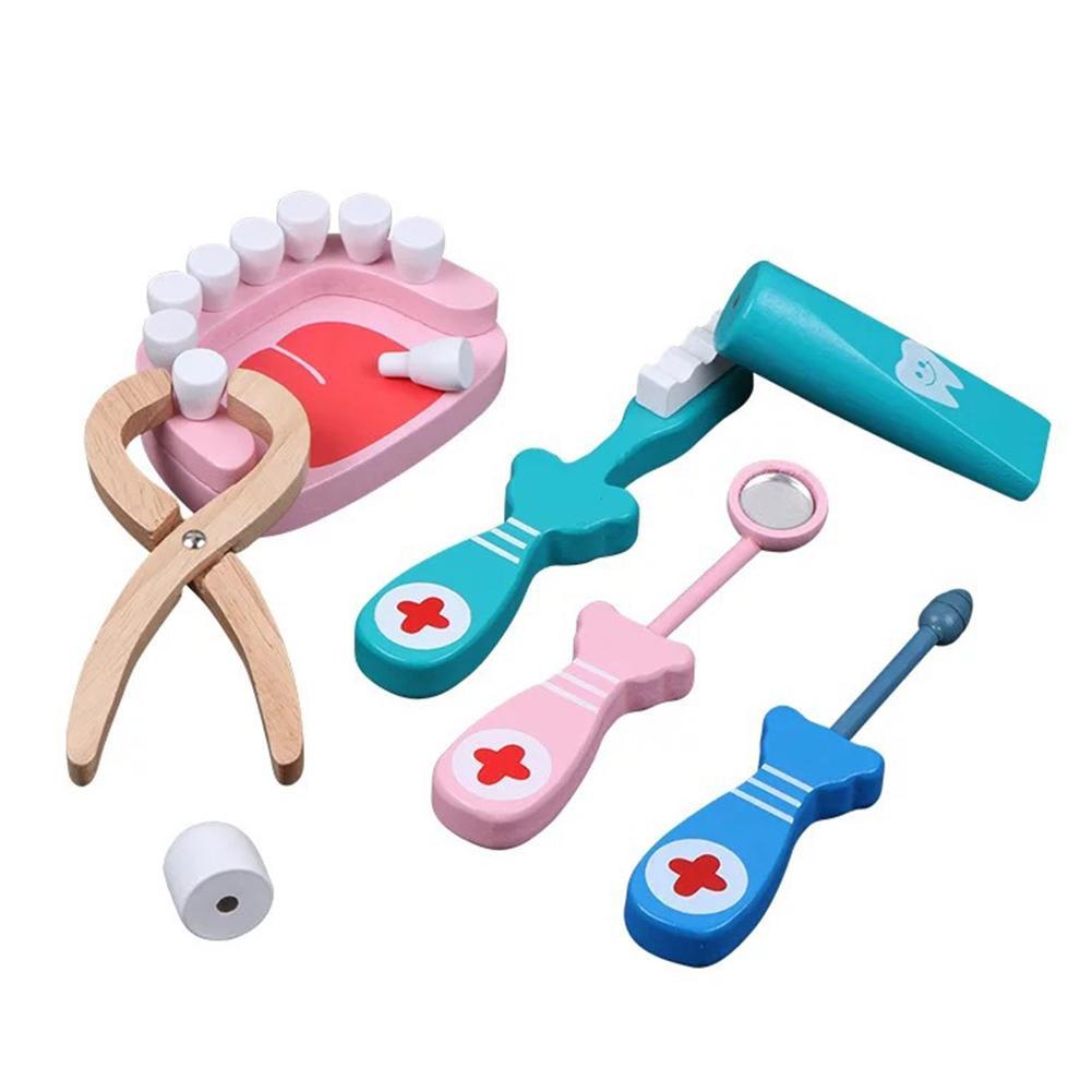 Wooden Role Play Dentist Doctor Dental Teeth Model... – Vicedeal