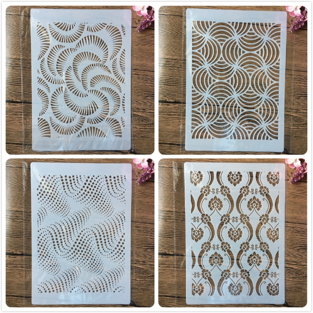 4Pcs A4 29*21cm 3D Wavy Round Texture DIY Layering... – Grandado