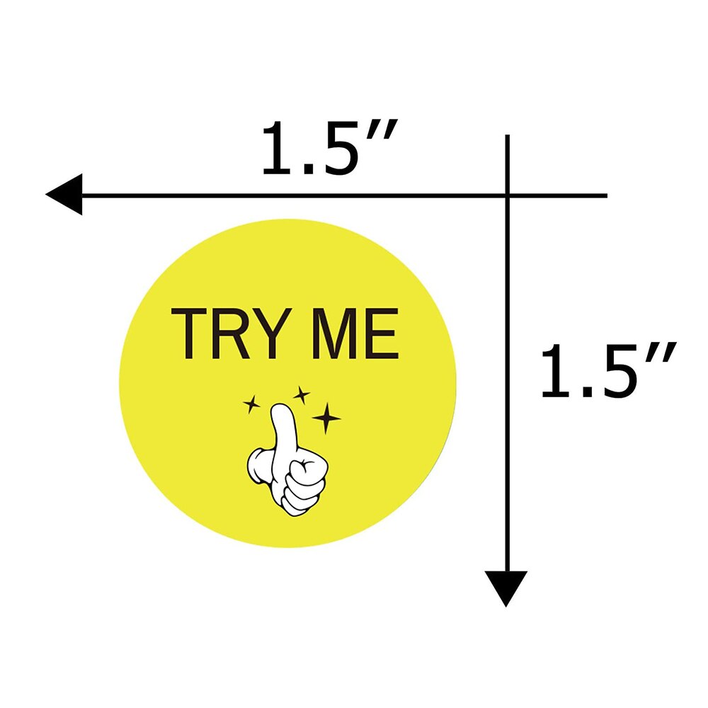 Try Me Stickers Yellow Grocery Store Food Labels 1... – Grandado