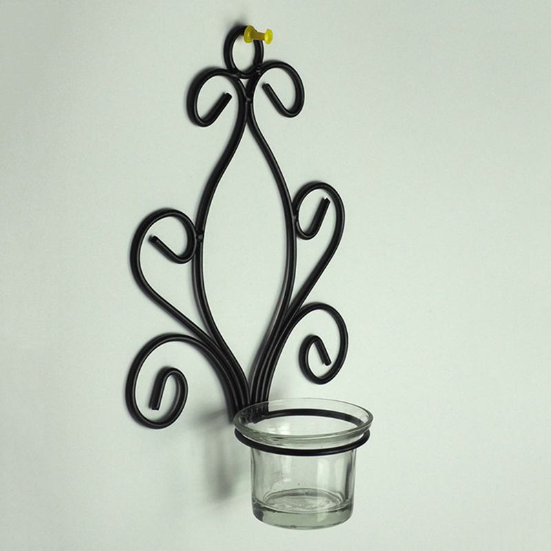 Set of Two, Iron Wall Sconce, Tea Light Candle Sco... – Grandado