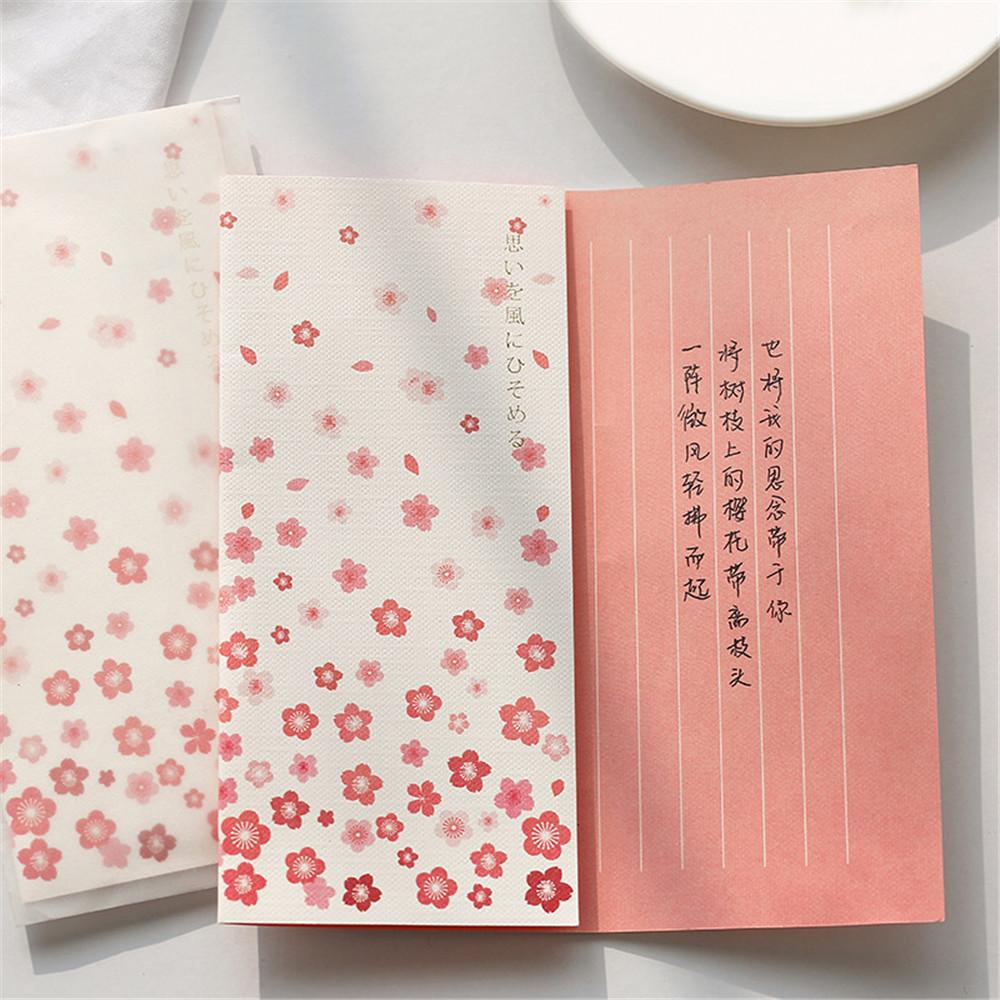 4pcs/set Kawaii Letter Paper Set Flower Envelope w... – Grandado