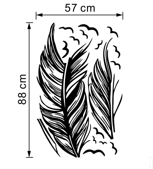 Large Birds Flying Feather Removable Wall Sticker ... – Grandado