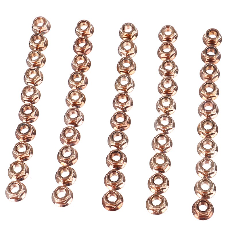 50 Pieces Exhaust Nut M8 SW 13 Copper Nut Exhaust ... – Grandado