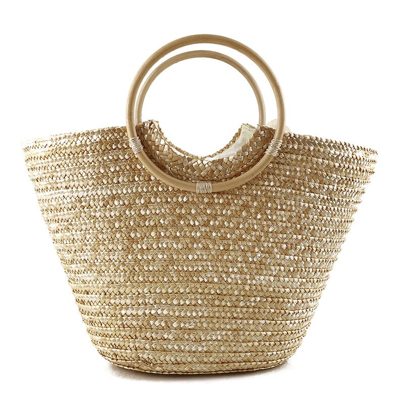 Beach Rattan Straw Polyester Bag Leisure Straw Cra... – Grandado