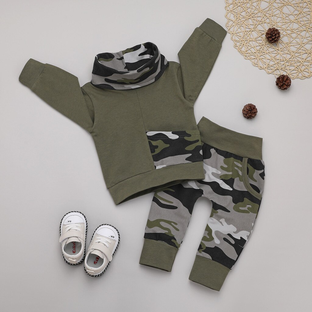 Newborn Baby Boys Camouflage Clothes Pocket Turtle... – Vicedeal