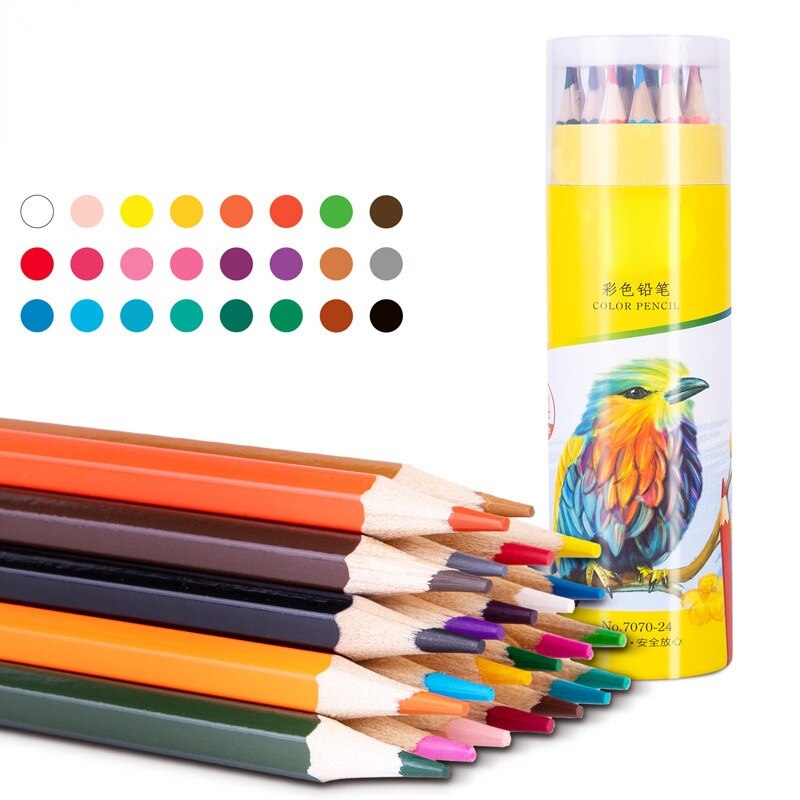48-color Oily Colored Pencil Hexagonal Pen Student... – Grandado