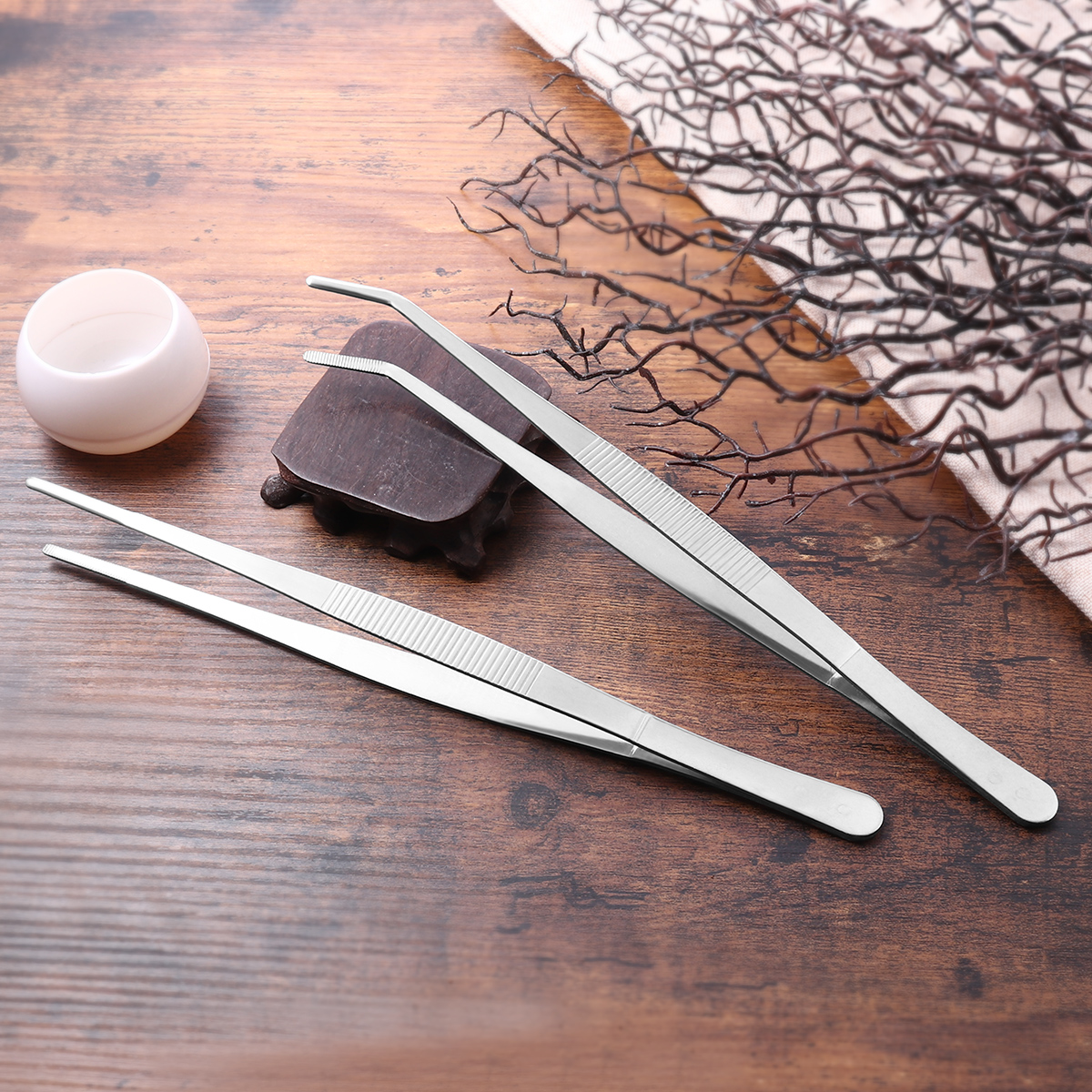 2 st rostfritt stål säker slät rak pincett mattång... – Grandado