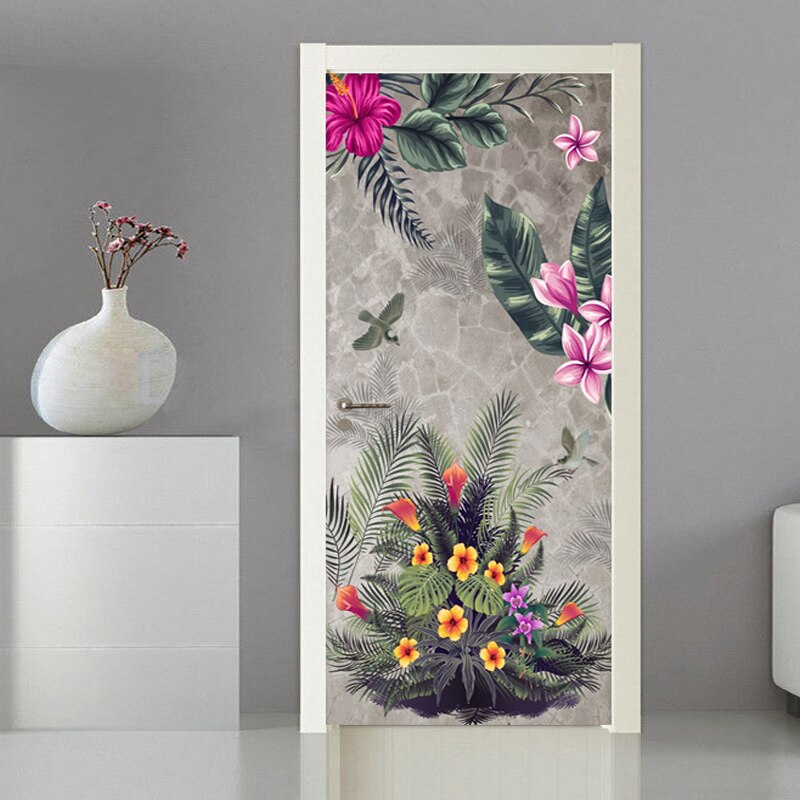 3D Wall Door Sticker Modern Art Green Watercolor P... – Vicedeal