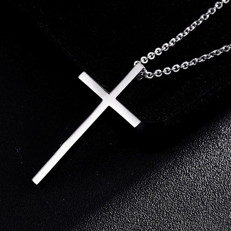 Titanium Steel Cross Pendant Necklace for Men Wome... – Grandado