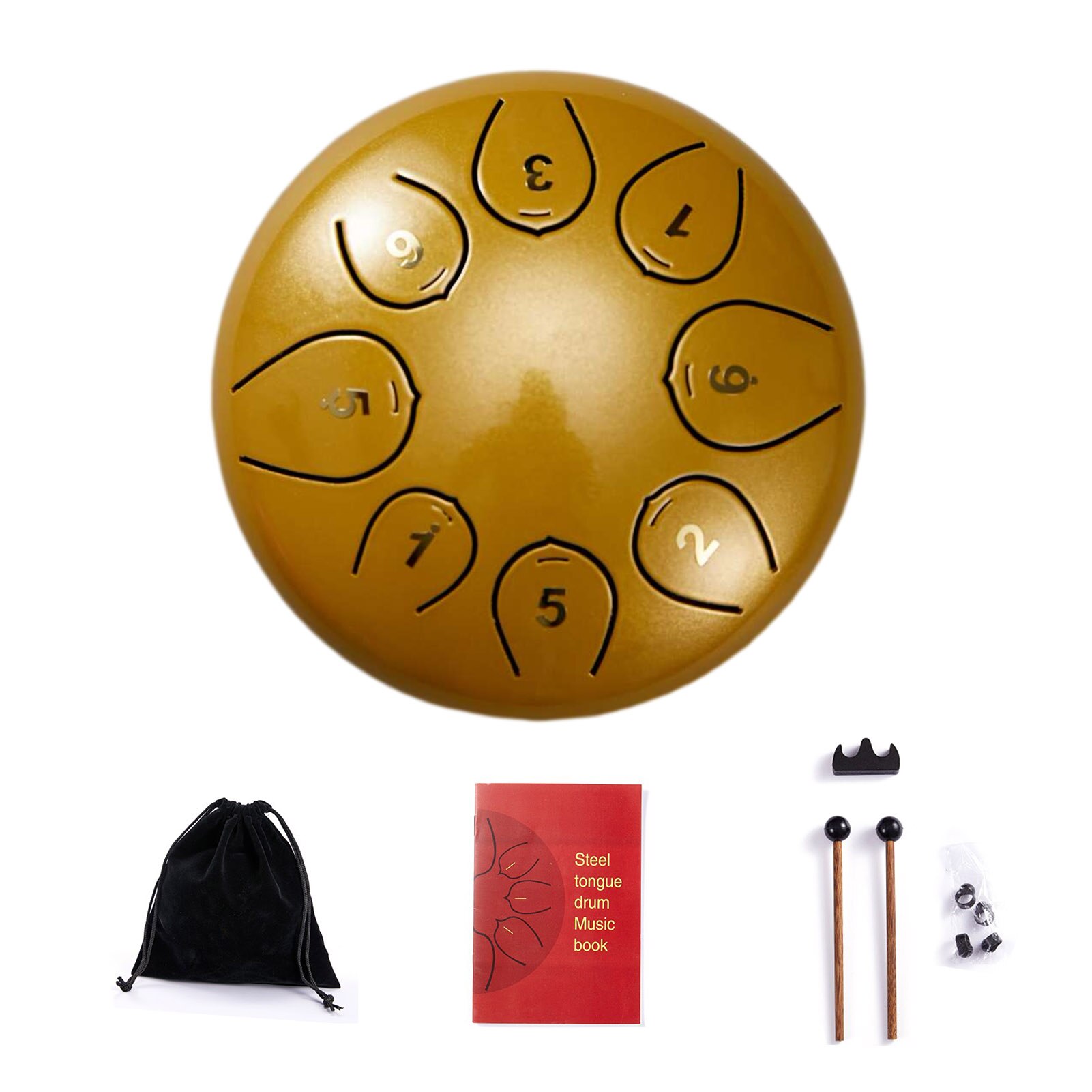 6 Inch 8 Tone mini Steel Tongue Drum Tune C Percus... – Grandado