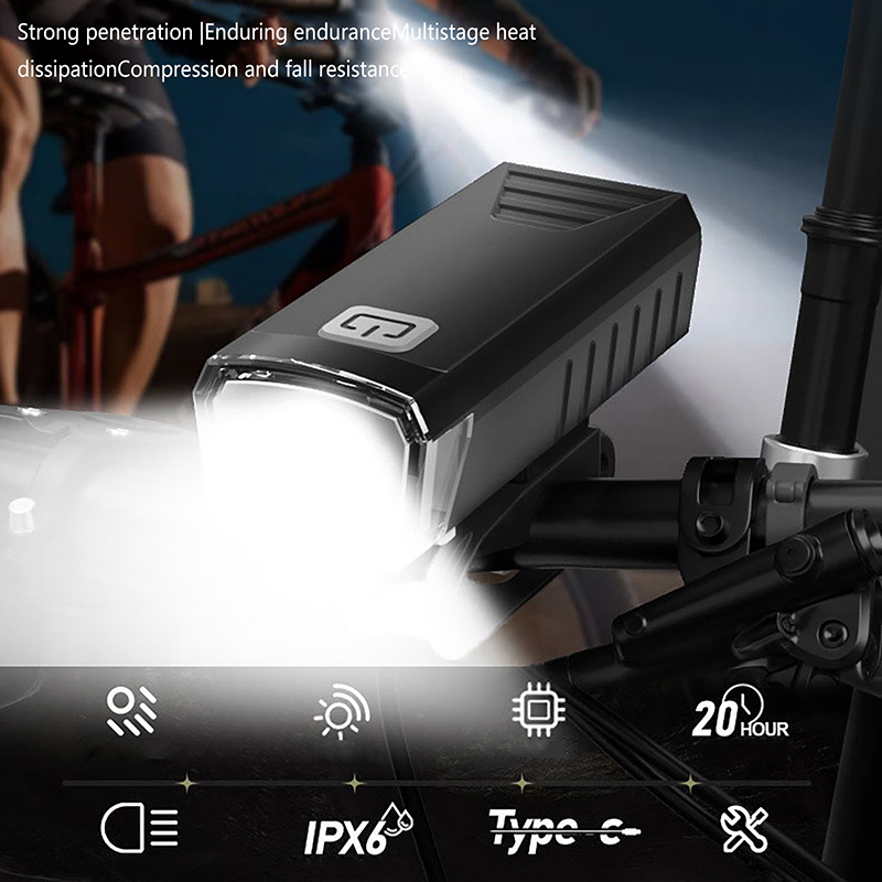 Bicycle Front Light Type-C Rechargeable Bicycle He... – Grandado