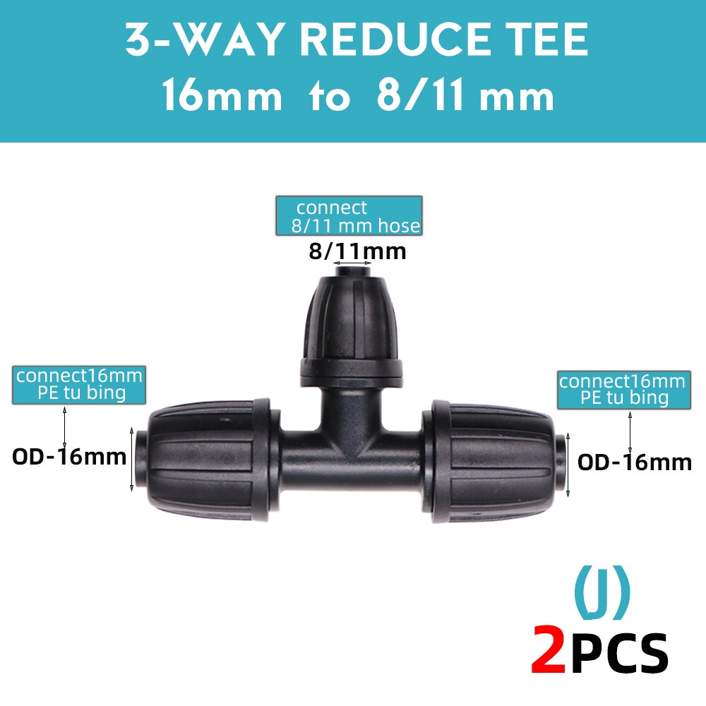 16Mm Pe Tubing Tuin Water Connector Om 8/11Mm 4/7M... – Grandado