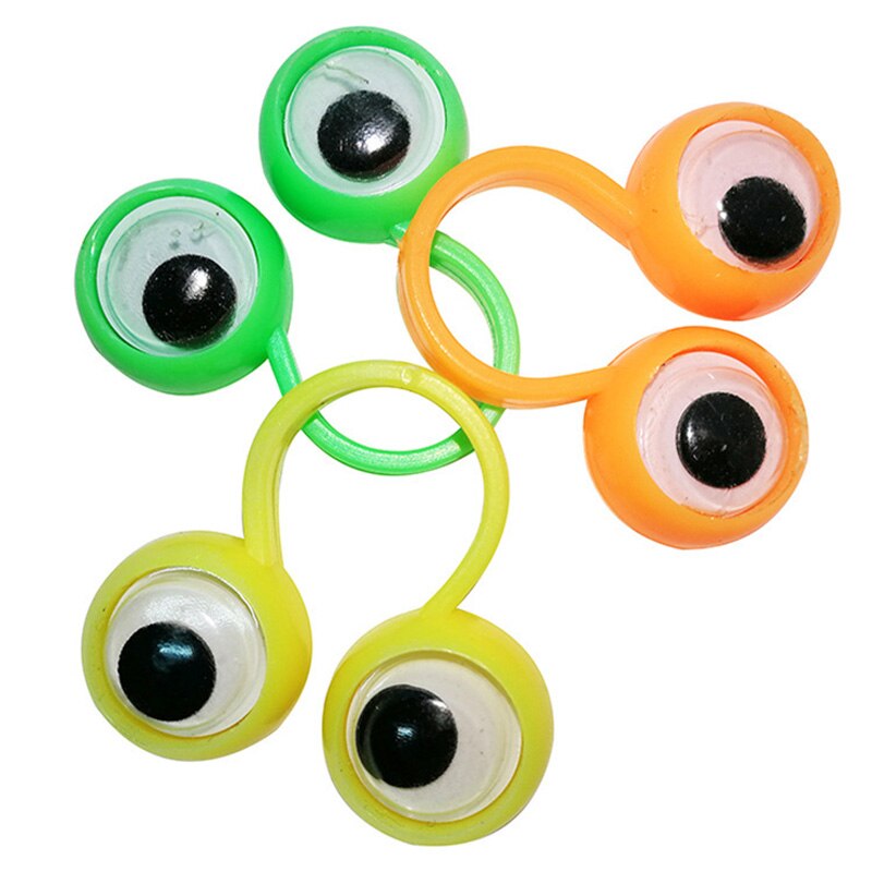 30Pcs/lot Plastic Rings with Wiggle Eyes Finger Sp... – Grandado