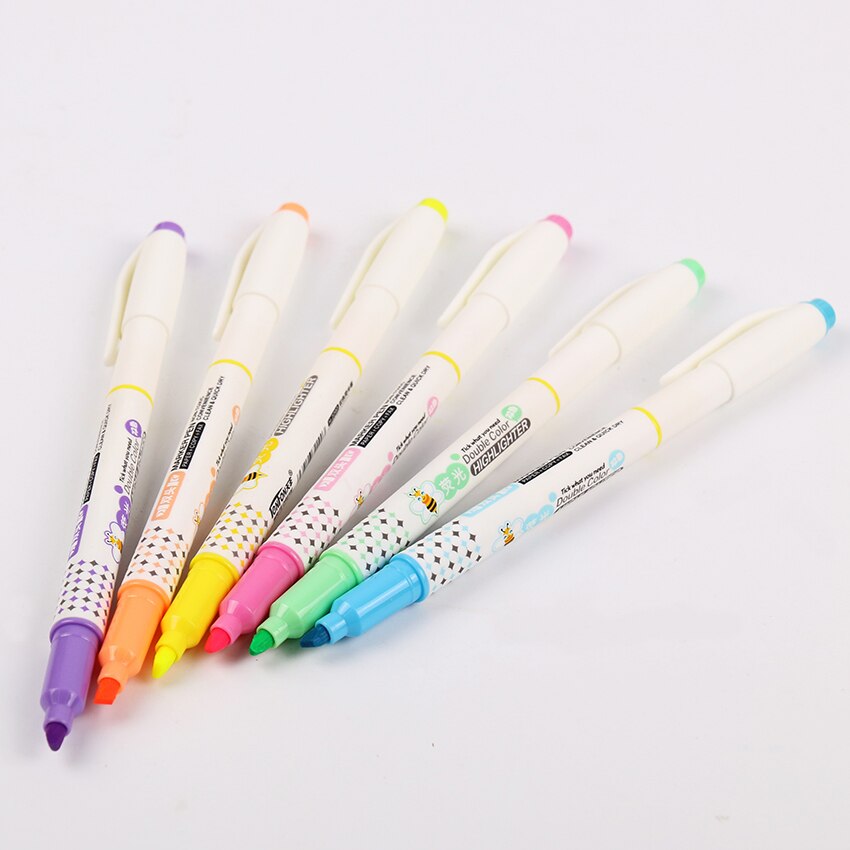 TENFON 6PCS/set Double Head Highlighter Double Col... – Grandado