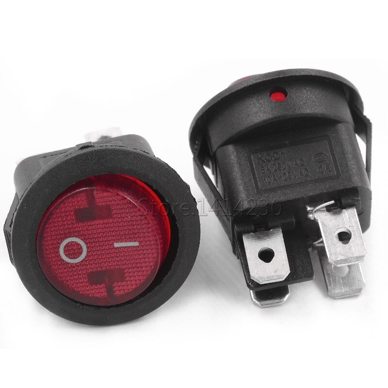 10Pcs 23mm Round Red Light 4 Pin 10A/125V 6A/250V ... – Grandado