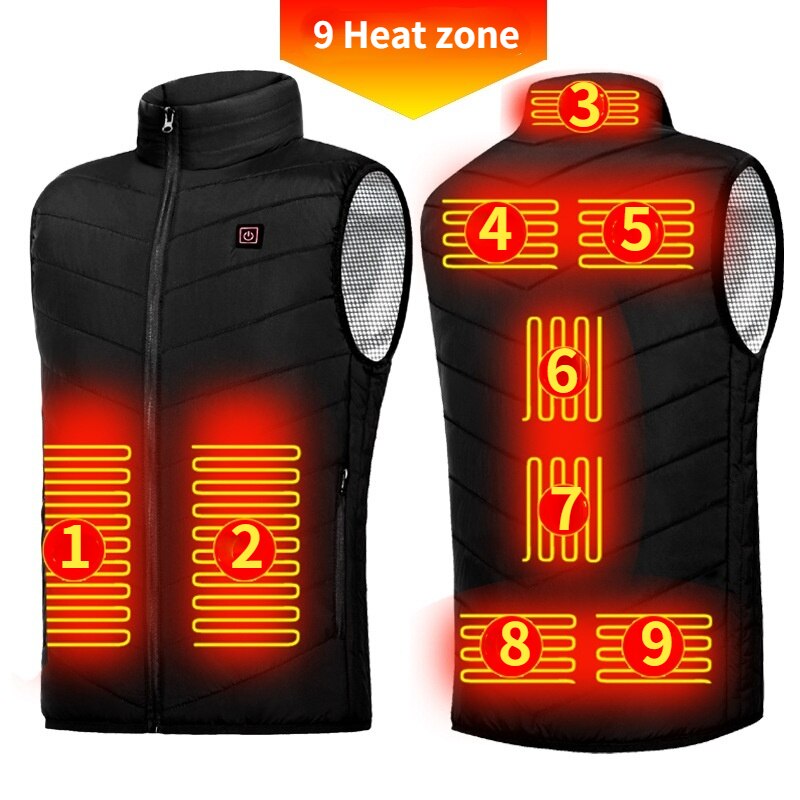 9 Heated Vest Zones Electric Heated Jackets Men Wo... – Grandado