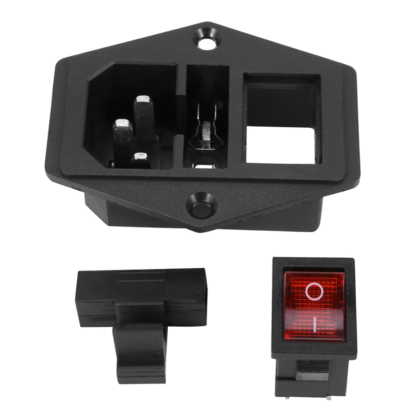 10X 3 Pin IEC320 C14 Inlet Module Plug Zekering Sc... – Vicedeal