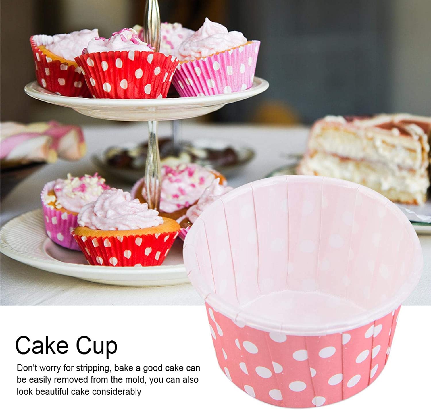 100 Pcs Cupcake Paper Cups Wrapper Wedding Cake Mo... – Grandado
