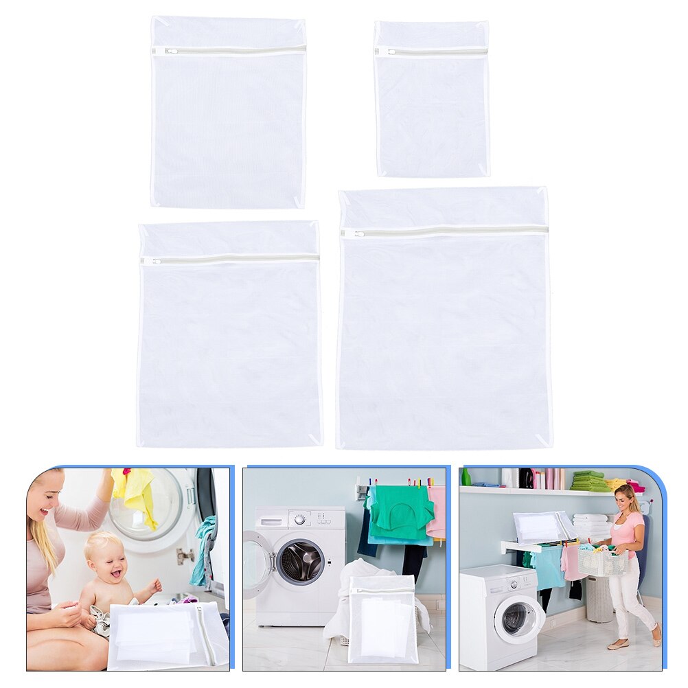 4pcs Zipper Mesh Laundry Bags Washing Machine Laun... – Grandado