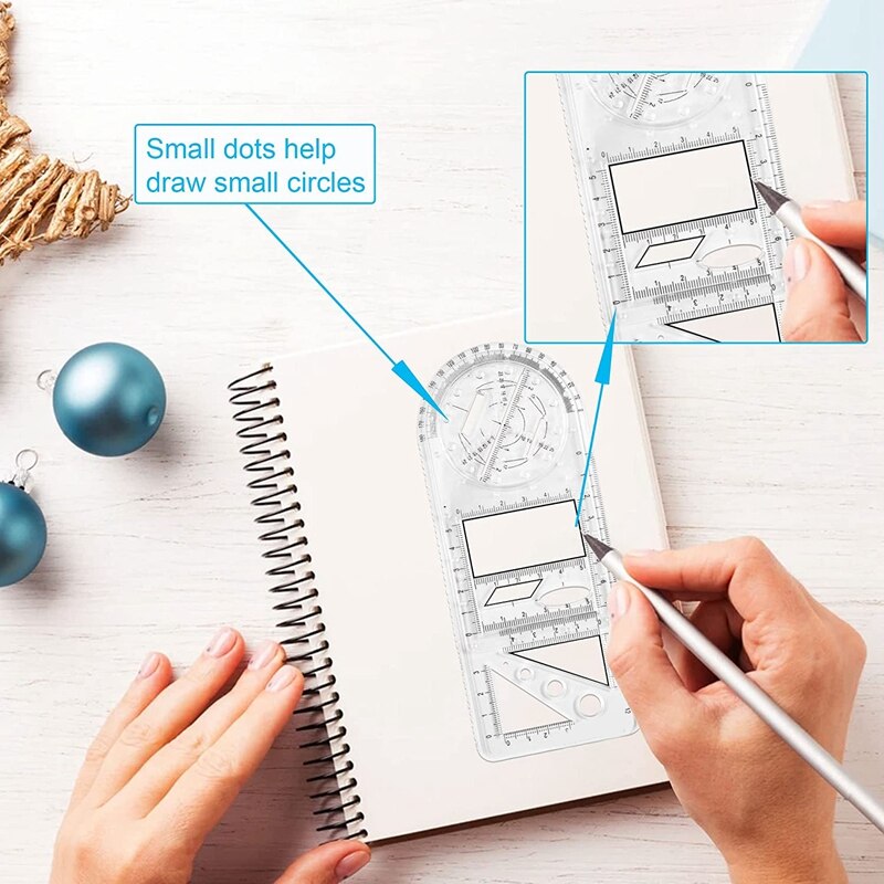 4Pcs Multifunctional Geometric Drawing Ruler Rotat... – Vicedeal