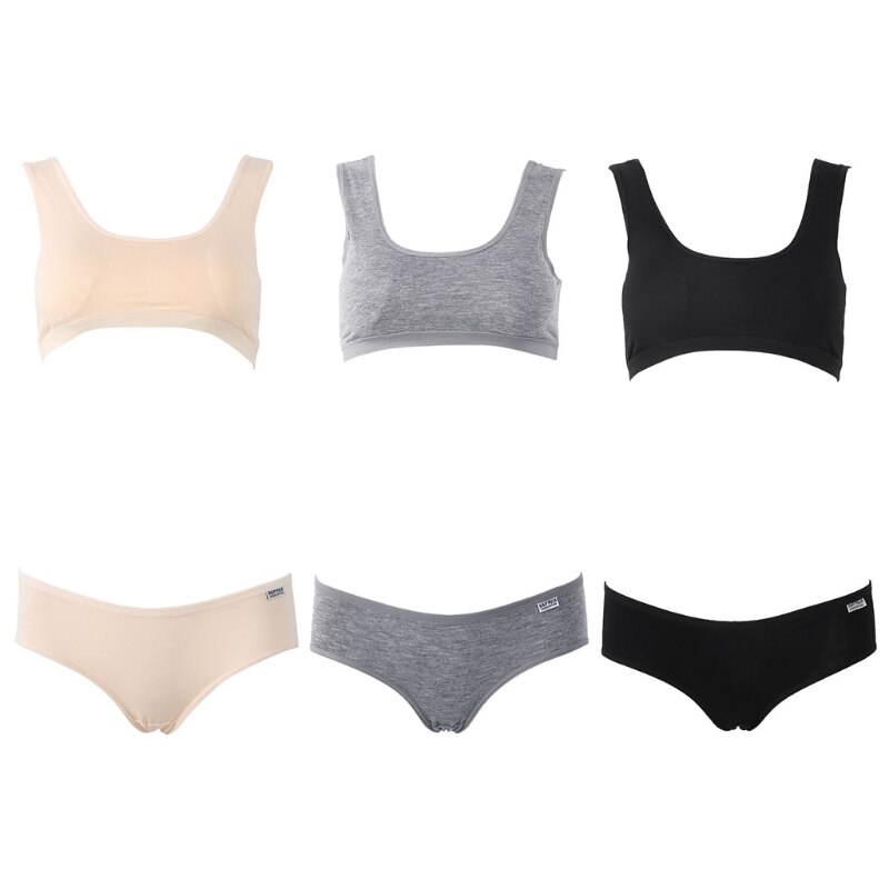 Girls Training Bra Pantie 2pcs Set Puberty Kid Sof... – Grandado