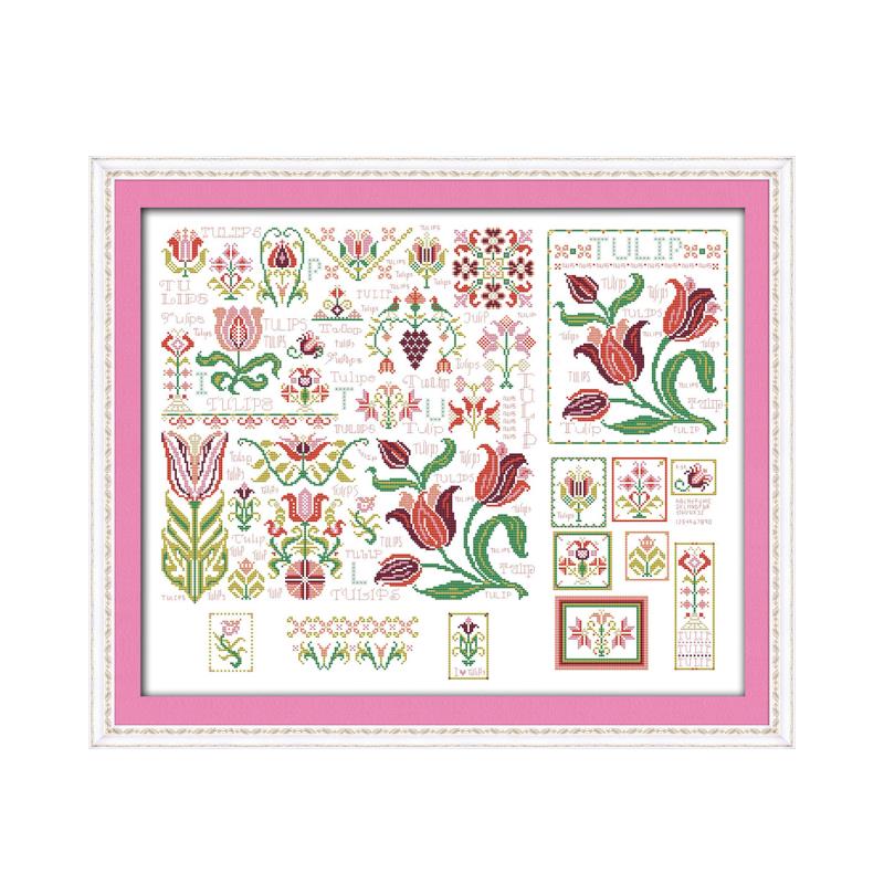 The dream of tulips cross stitch kit flowers Aida ... – Grandado