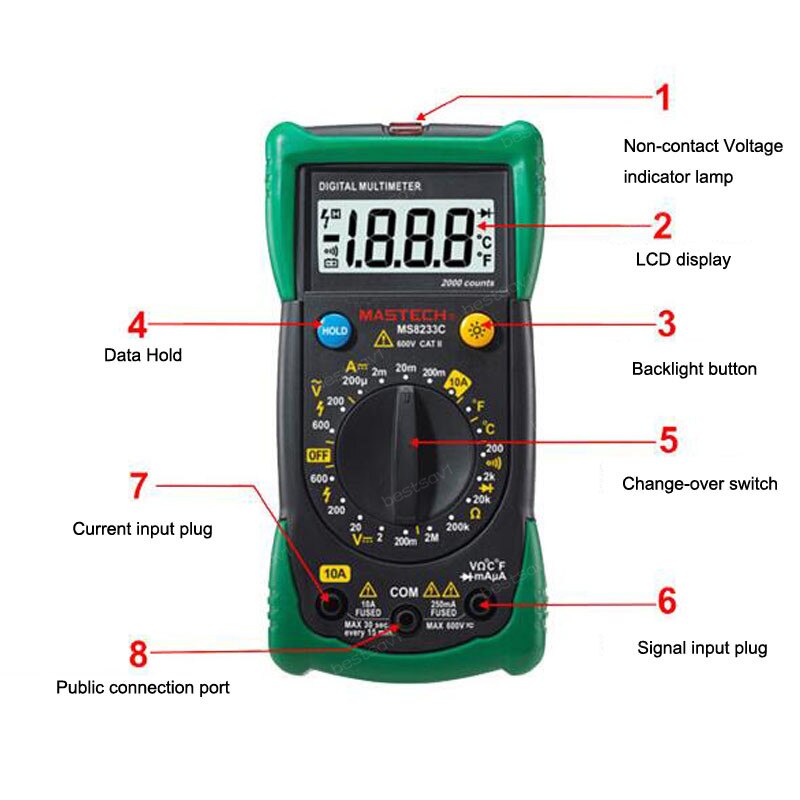 Mastech profissional ms8233c multímetro digital se... – Grandado