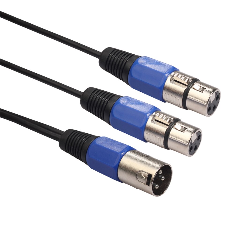 1pc 3- pin xlr hanstik til dobbelt 2 femal stik y ... – Grandado