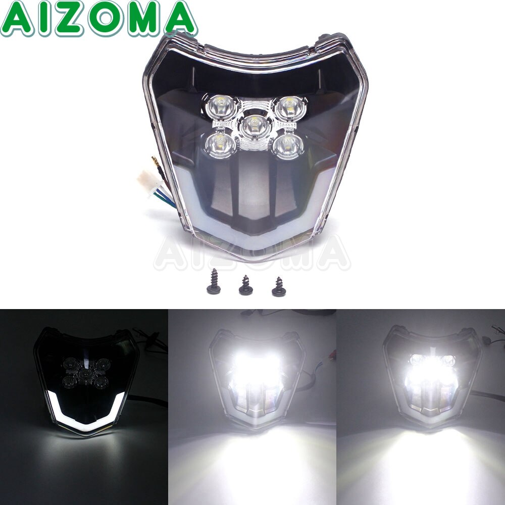 Motorcycle Supermoto LED Headlight Headlamp Head L... – Vicedeal