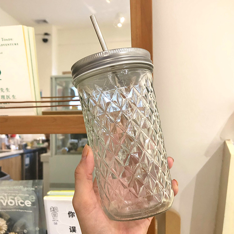 Mason Jar Cups Met Deksel Roestvrij Staal Stro Dri... – Vicedeal