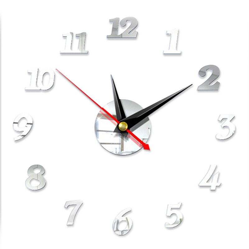 Mini 3D Acrylic Wall Clock Self Adhesive Wall Cloc... – Grandado