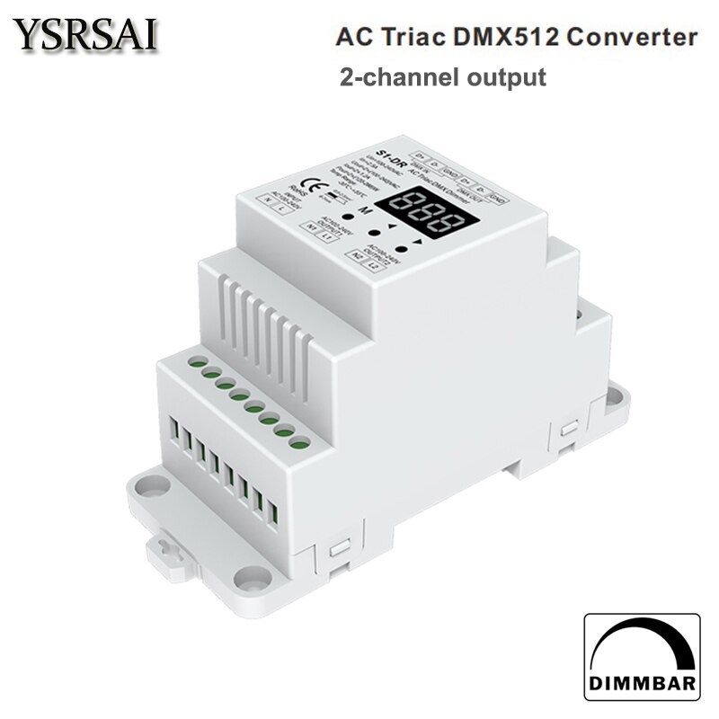 Ac100-240v 2x 288w dmx 512 led dimmer 2 kanaals di... – Grandado