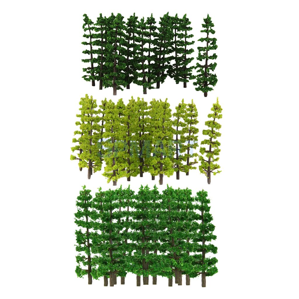 60Pcs DIY Mini Fir Trees Model Green 9cm for HO Sc... – Grandado