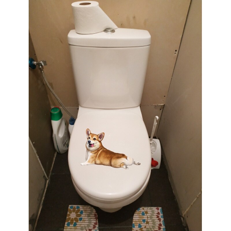 YOJA 23.5*15.8CM A Tongue-Spitting Dog Funny WC To... – Grandado