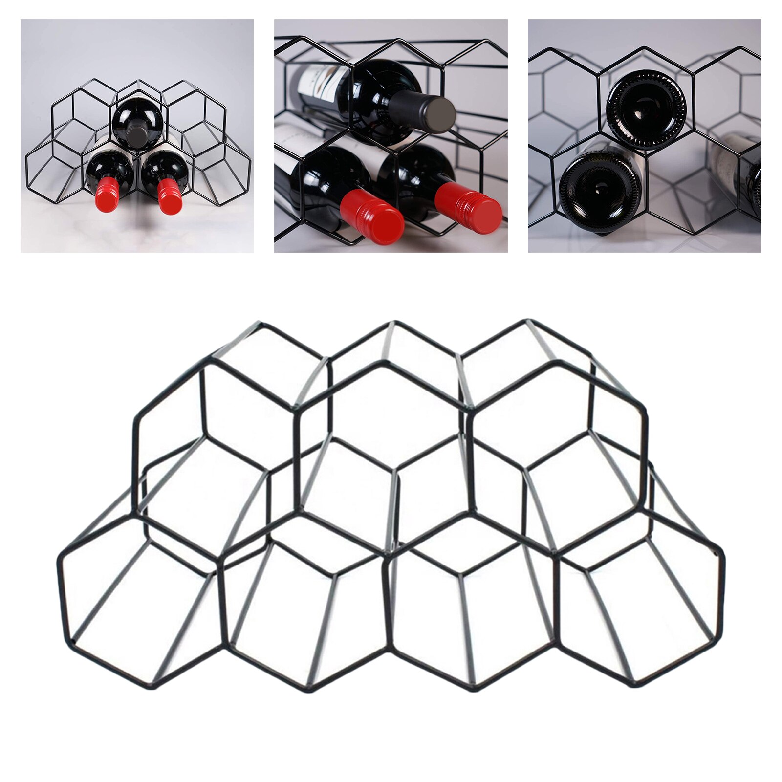 Geometric Hexagonal Stackable Wine Racks for Count... – Vicedeal