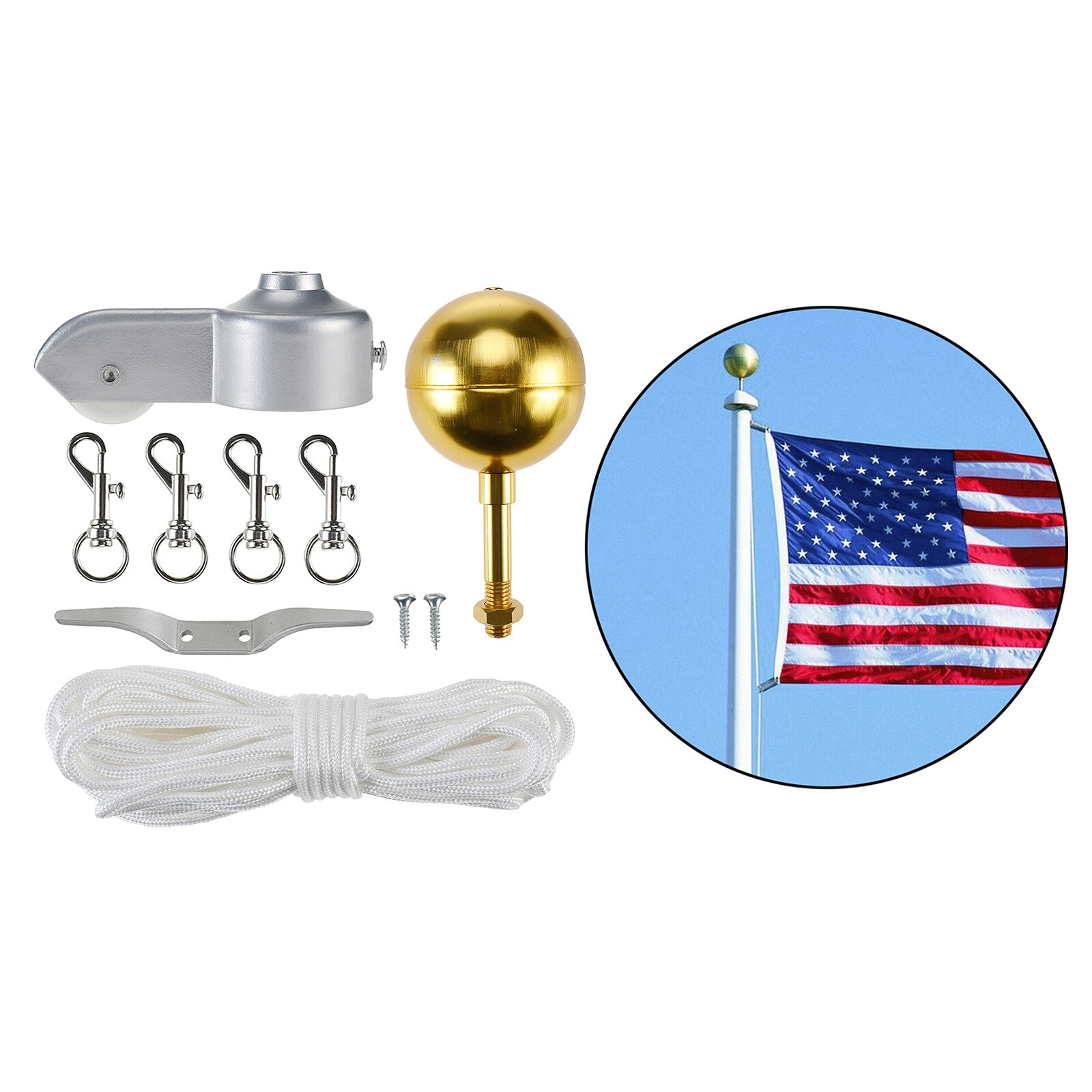 Outdoor Flagpole Hardware Repair Kit 3" Toppe... – Vicedeal