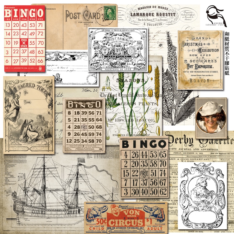 KSCRAFT 50pcs Old Newspaper Page Vintage Stickers ... – Grandado