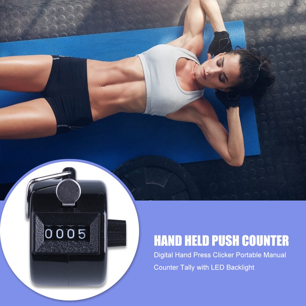 7 Color Hand Held Press Counter Digital Manual Clicker Running Portable ...