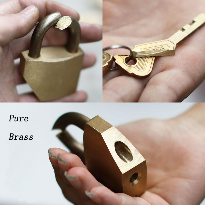 Solid Brass Padlock Multifunctional Door Lock Safe... – Grandado